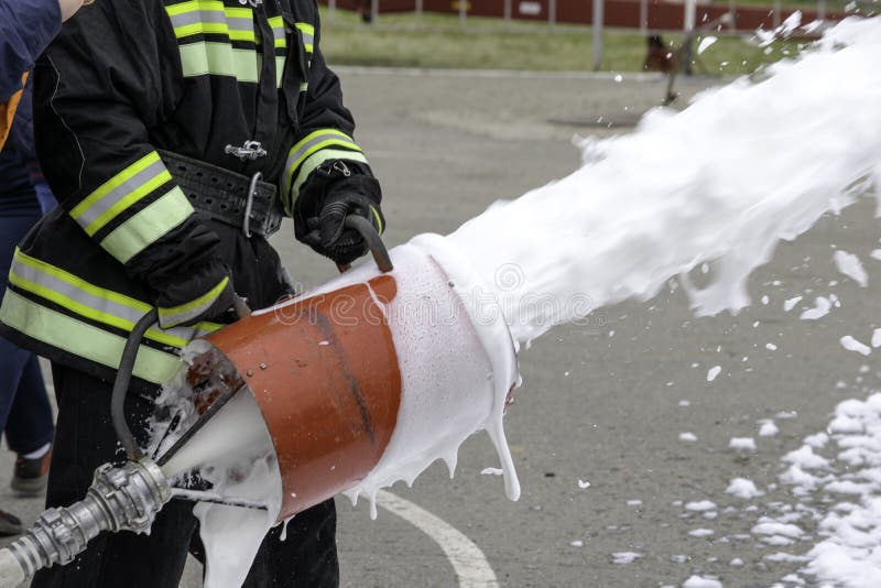 Water and Foam Line for Fire Protection System Stock Photo - Image of ...