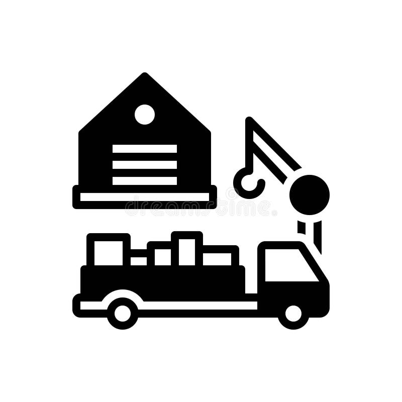 Black Solid Icon for Supply, Contribute and Goods Stock Vector ...