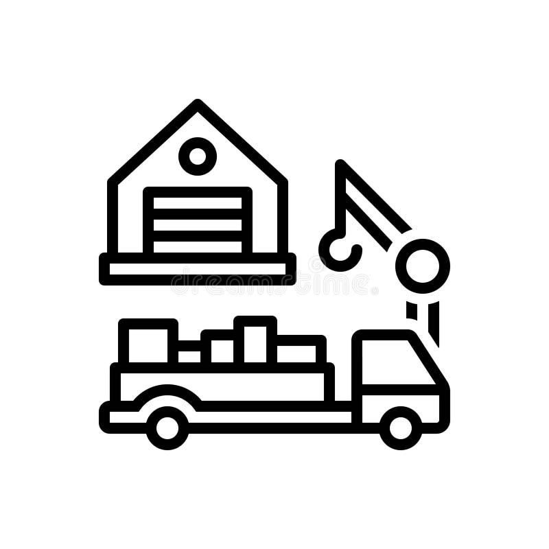 Black Line Icon for Supply, Contribute and Shipping Stock Vector ...