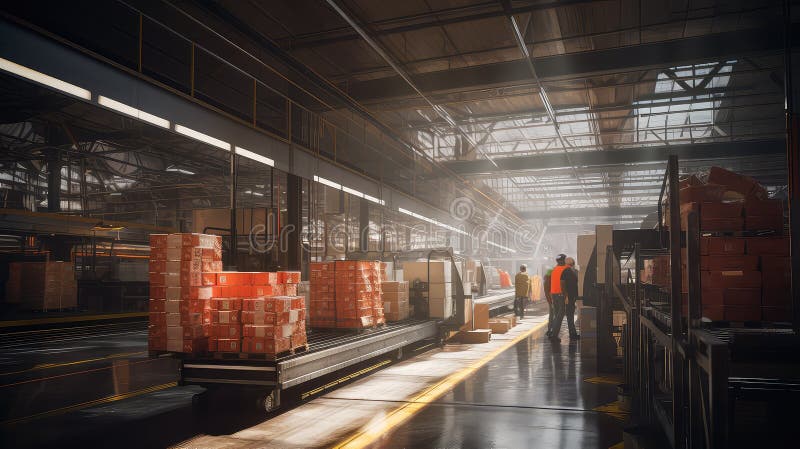 Supply Inside Warehouse Background Stock Illustration - Illustration of shipping, tracking ...