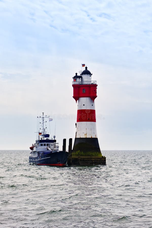 Supply Ship Roter Sand Lighthouse Stock Photos - Free & Royalty-Free ...