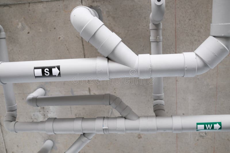 Supply Water and Sewer Pipes System Stock Photo - Image of industrial ...