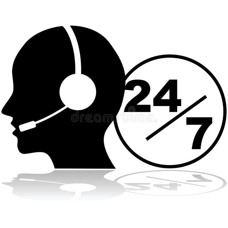 Support 24/7 stock vector. Illustration of concept, clock - 37626159