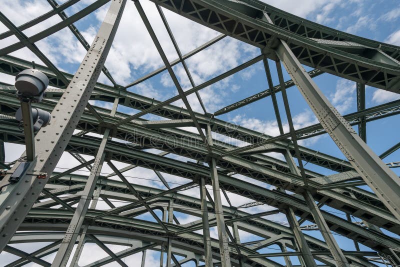 Support Above the Bridge, Steel Structure Close-up Stock Photo - Image ...