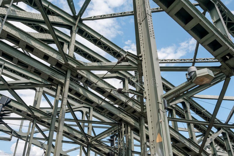 Support Above the Bridge, Steel Structure Close-up Stock Image - Image ...