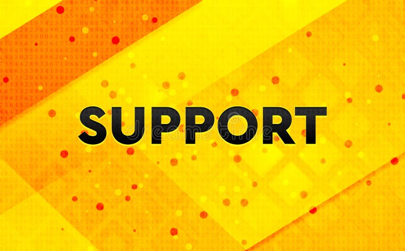 Support Abstract Digital Banner Yellow Background Stock Illustration ...