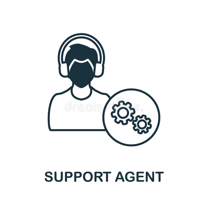 Support Agent Icon. Line Element from Project Development Collection ...