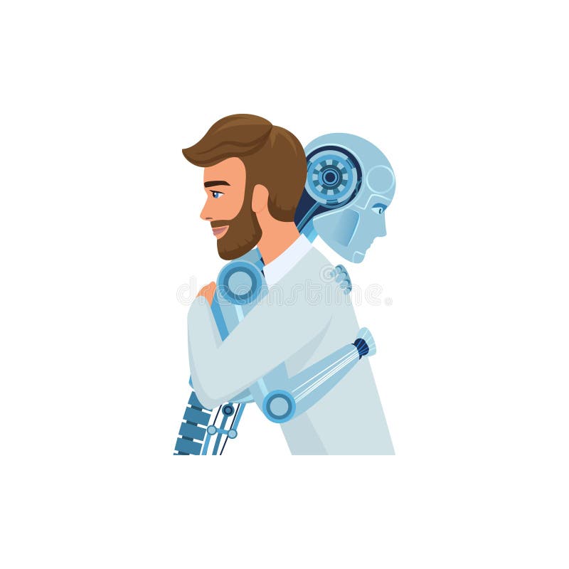 Support from Artificial Intelligence To Person, Businessman and Android ...