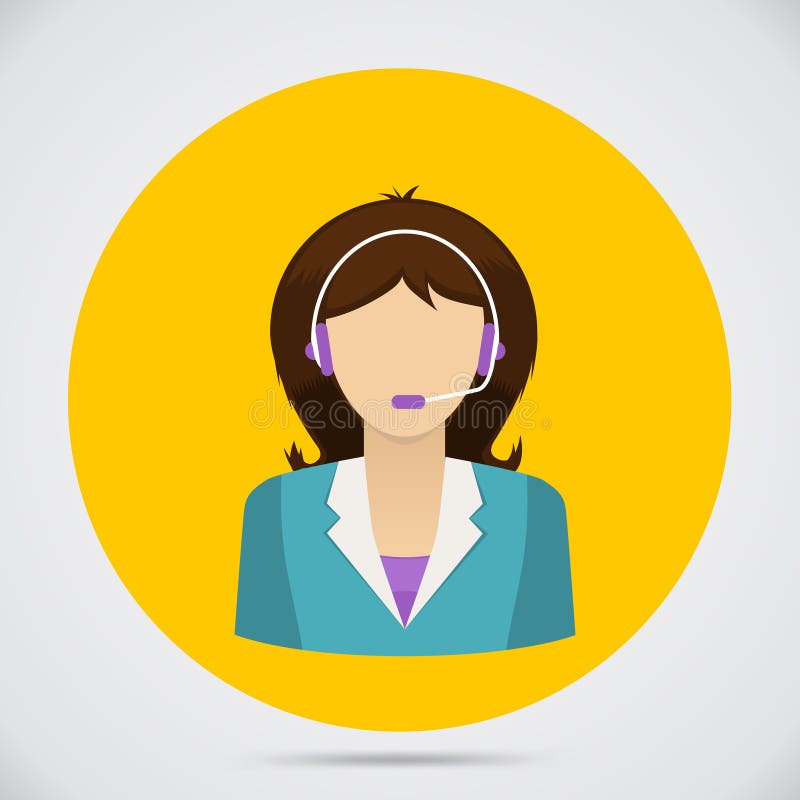 Support Assistant Flat Design Stock Vector - Illustration of operator ...