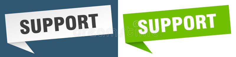 Support Banner. Support Speech Bubble Label Set Stock Vector ...