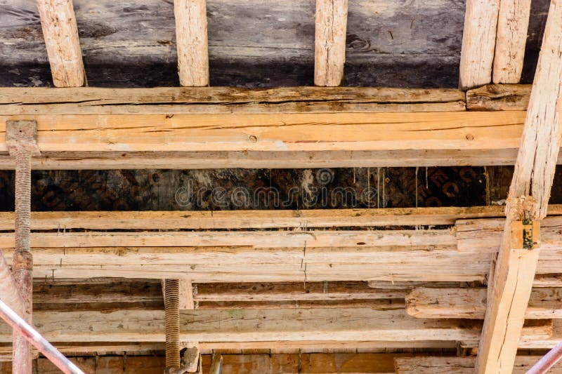 Support beams in a house stock image. Image of wood - 281122837