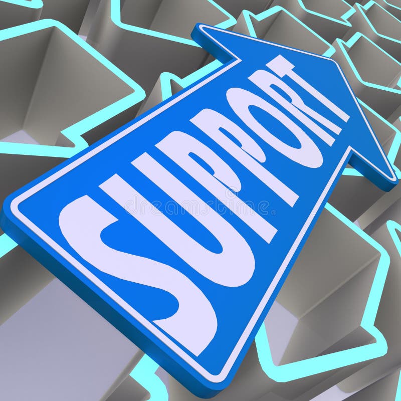 Support blue banner stock illustration. Illustration of business - 26933170
