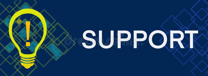 Support Blue Bulb Orange Yellow Text Horizontal Stock Illustration ...