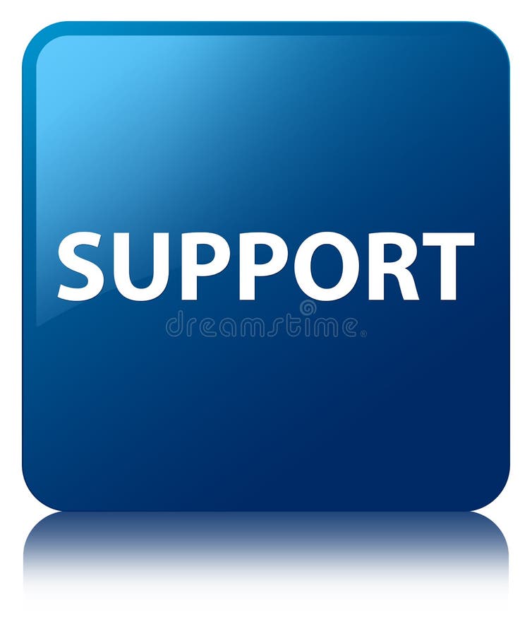 Support blue square button stock illustration. Illustration of blue ...