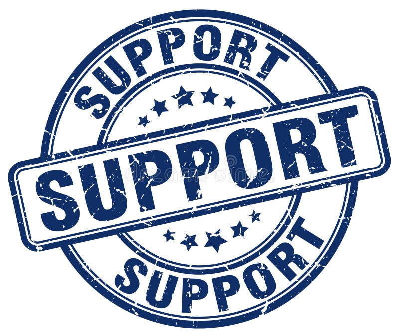 Support blue stamp stock vector. Illustration of rubber - 119422305