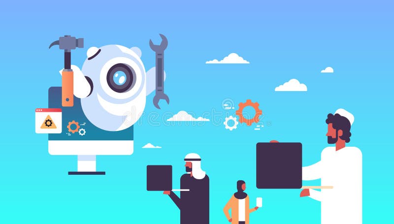 Support Bot Robot Wrench Service Repair Concept Artificial Intelligence ...
