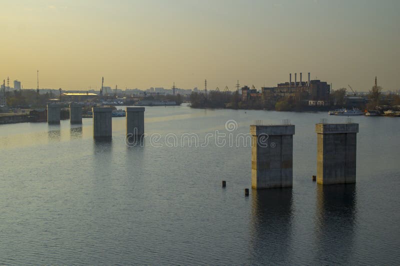 A support for a bridge stock image. Image of urban, water - 69959183