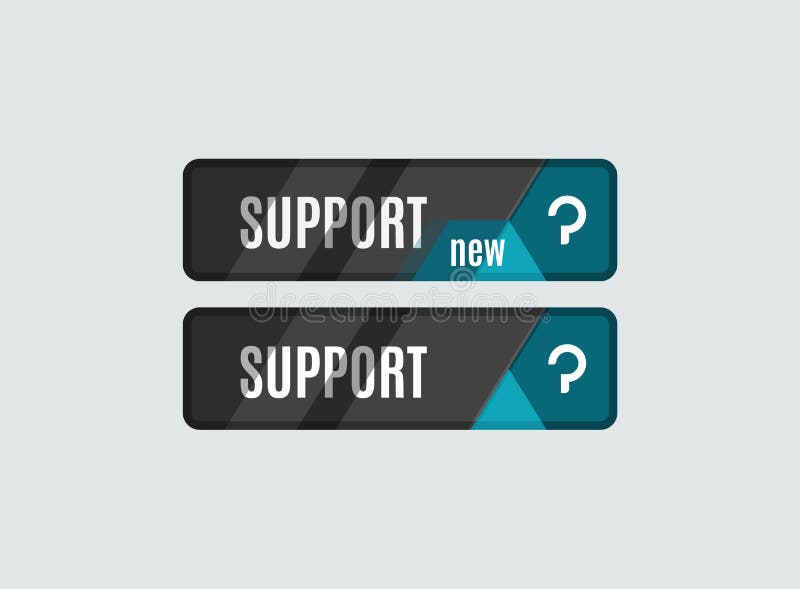 Support Button, Futuristic Hi-tech UI Design Stock Vector ...