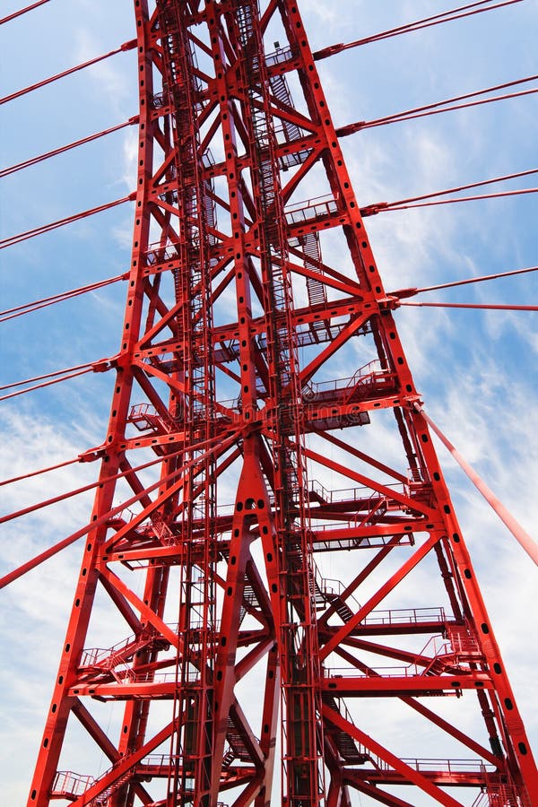 Support Cable-stayed Bridge Stock Image - Image of perspective, cable ...