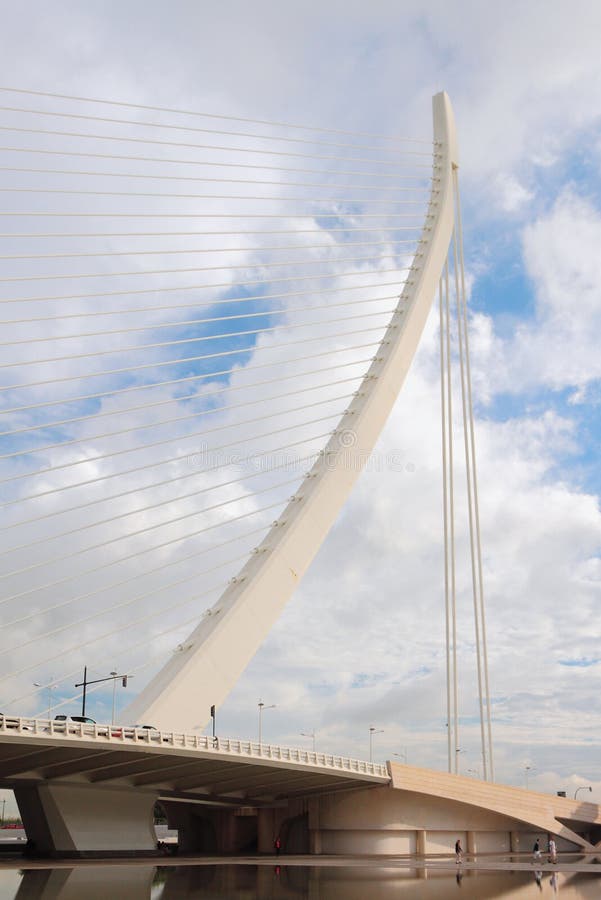 Support of Cable-stayed Bridge. Valencia, Spain Editorial Photography ...