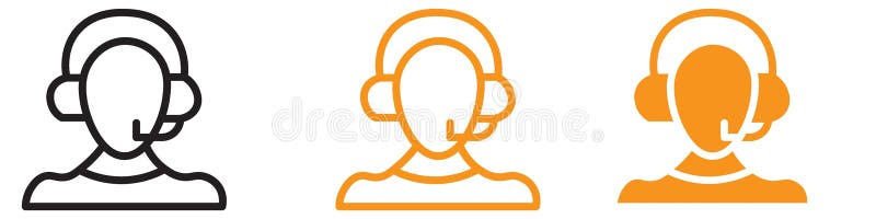 Support Call Service Icon Set Customer Assistance Illustrations for ...