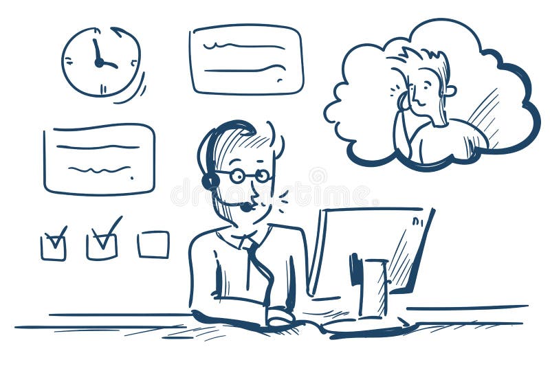 Customer Service Sketch Stock Illustrations – 4,974 Customer Service ...