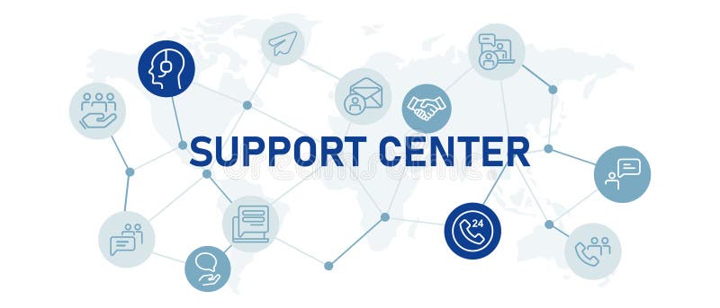 Support Center Icon Illustration Help Customer Service Communication ...