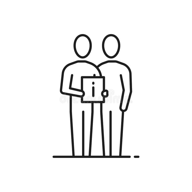 Person Assistant Help To Client, Information Board Stock Vector ...