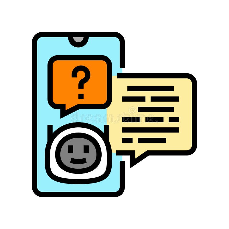 Support Chat Bot Color Icon Vector Illustration Stock Vector ...