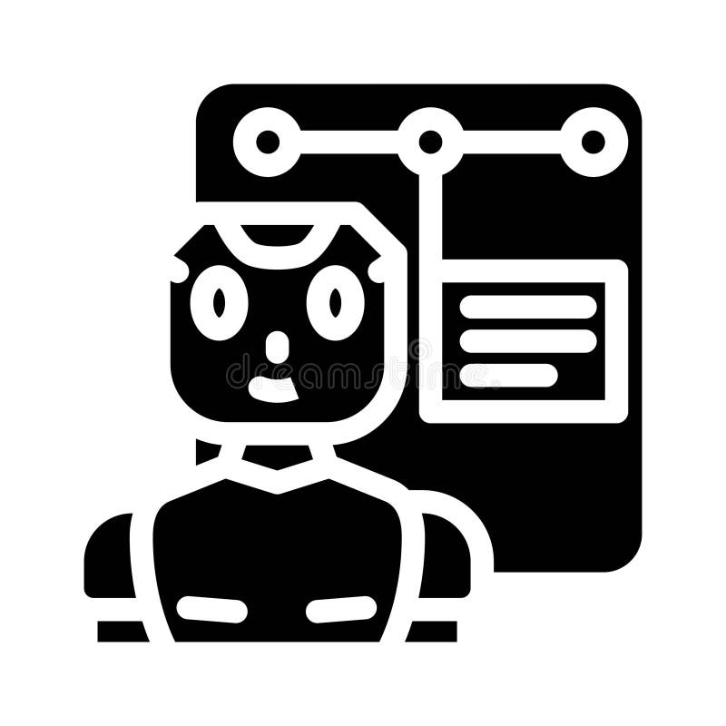 Support Chat Bot Glyph Icon Vector Illustration Stock Vector ...