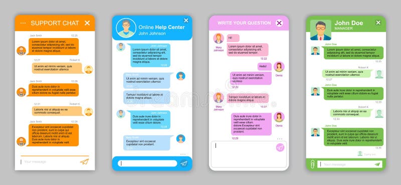 Support Chat Bot Window, Chatbot Online Messenger Stock Vector ...