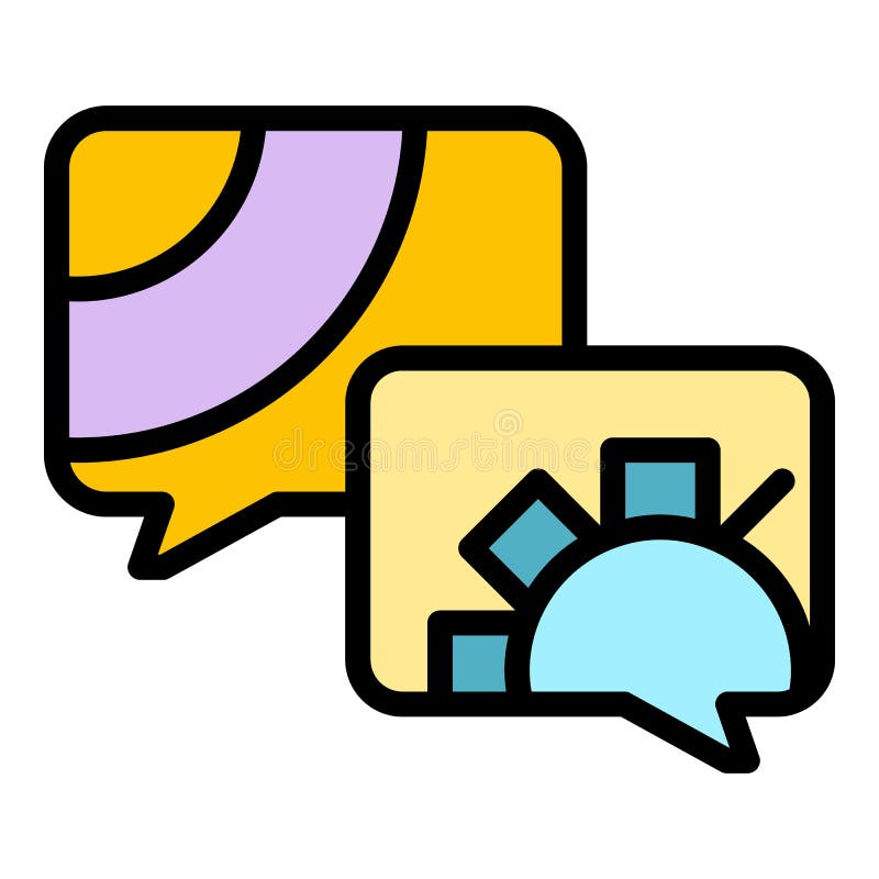 Support Chat Icon Color Outline Vector Stock Illustration ...