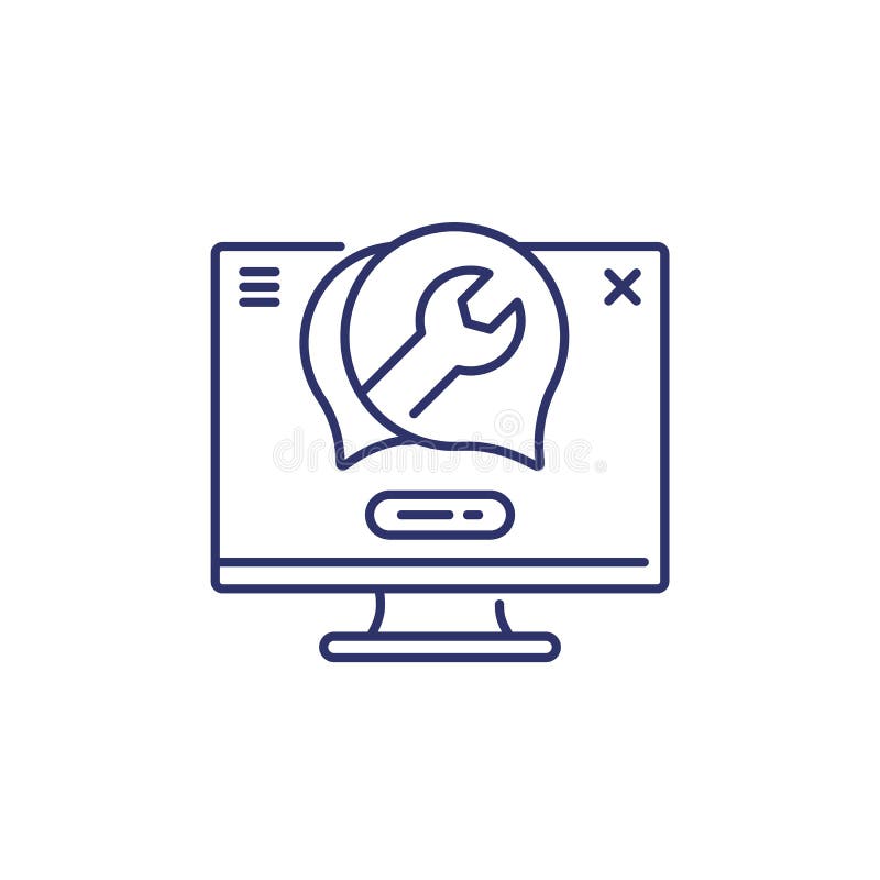 Support Chat, Service Line Icon Stock Vector - Illustration of line ...