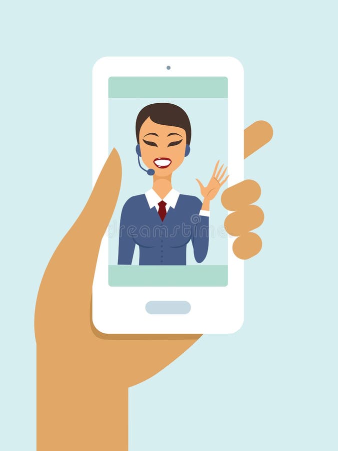 Support Chat on Smartphone Screen Close Up Stock Vector - Illustration ...