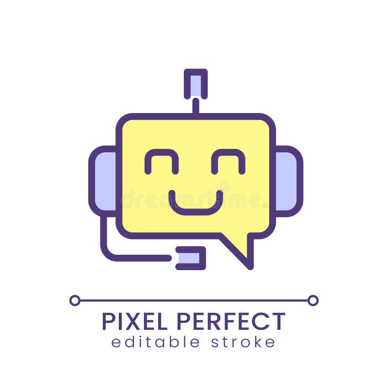 Support Chatbot Pixel Perfect RGB Color Icon Stock Vector ...