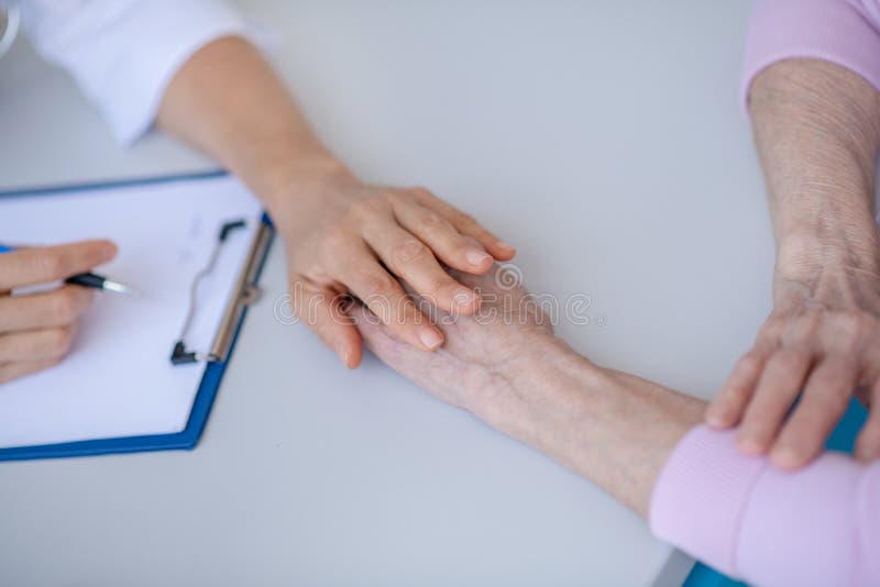 Close Up Picture of Human Hands on the Table Stock Photo - Image of ...