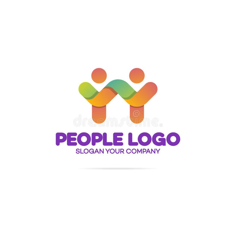Support Community Logo Consisting As Two People Stock Vector ...