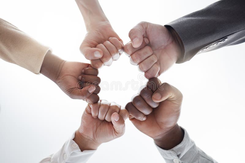 Support, Community and Teamwork with Hands of Business People for Goals ...