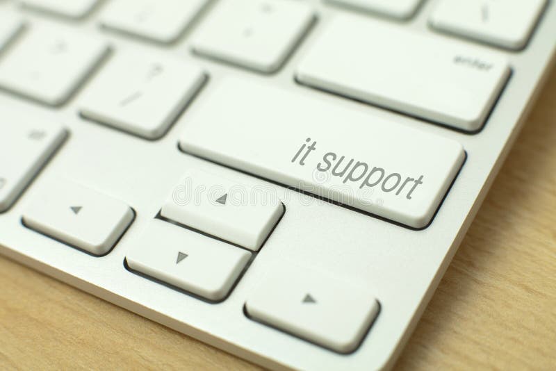 It Support on the Computer Keyboard Stock Illustration - Illustration ...