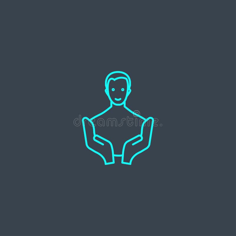 Support Concept Blue Line Icon. Simple Stock Vector - Illustration of ...