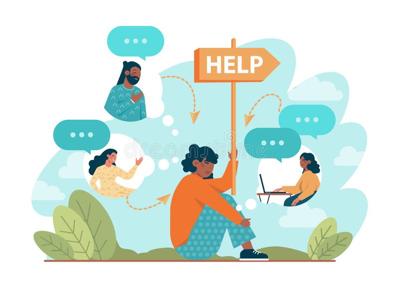 Support Concept. Character Help Each Other in Solving Problems Stock ...