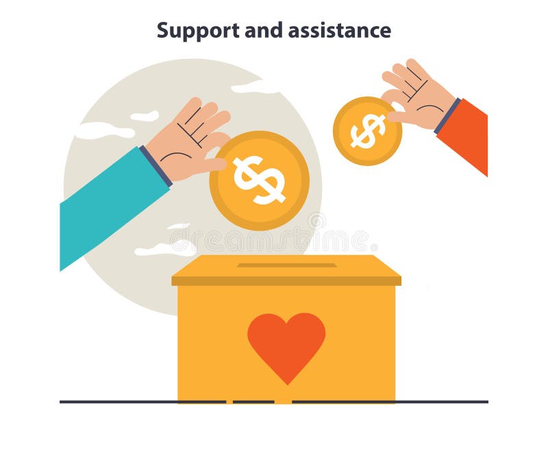 Support Concept. Characters Help Each Other in Solving Problems Stock ...