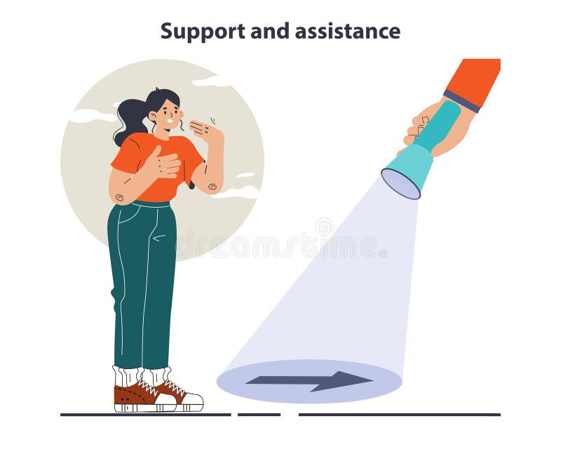 Support Concept. Characters Help Each Other in Solving Problems Stock ...