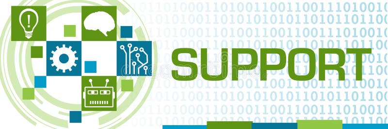 Support Green Blue Squares Grid Symbols Digital Horizontal Stock ...