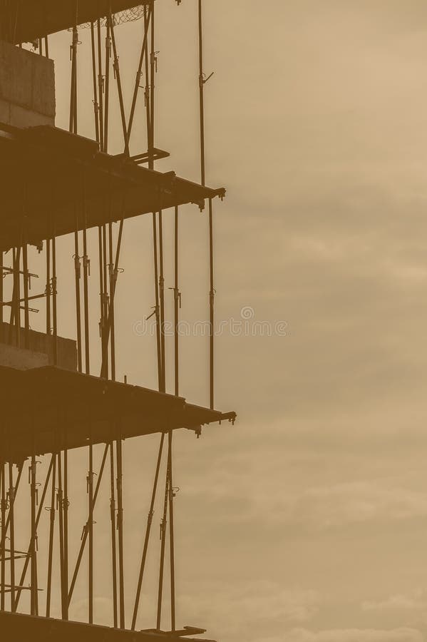 Support on Construction with Safety Net Stock Photo - Image of frame ...