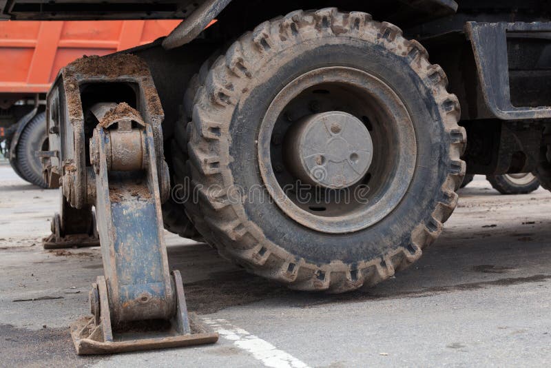 Support of a Construction Machine. Stock Image - Image of employment ...