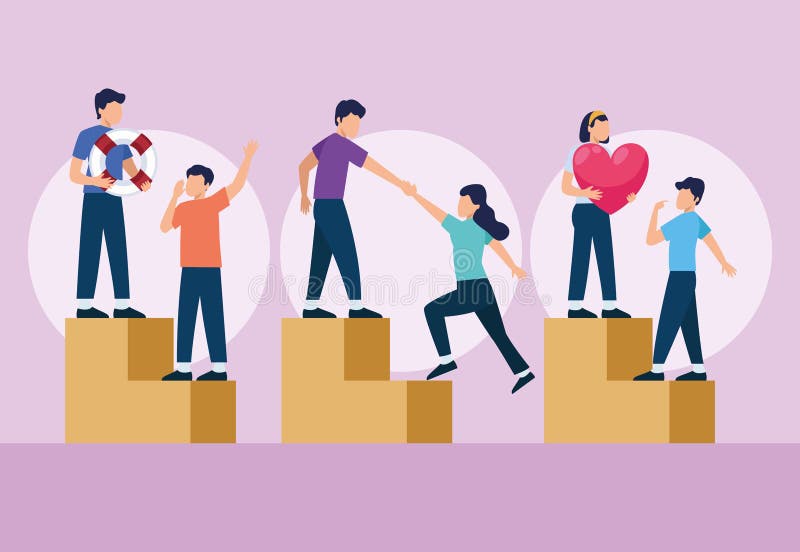 Support couples characters stock vector. Illustration of woman - 231425501