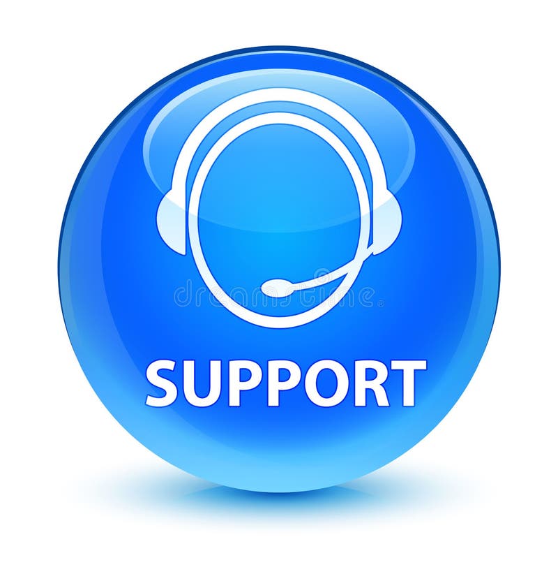 Support (customer Care Icon) Glassy Cyan Blue Round Button Stock ...