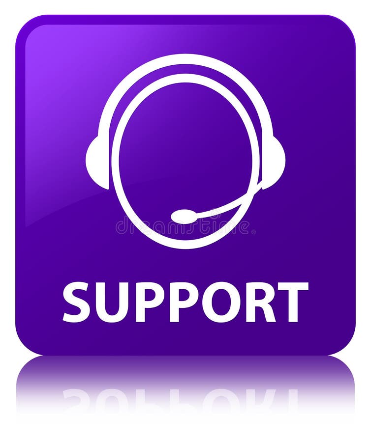 Support (customer Care Icon) Purple Square Button Stock Illustration ...