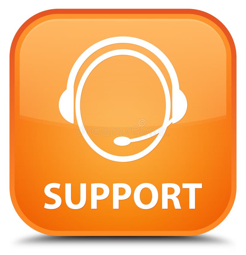 Support (customer Care Icon) Special Orange Square Button Stock ...